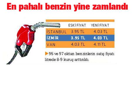 En pahalı benzin yine zamlandı - YENİ ASYA